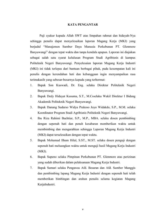 Contoh Laporan Magang Kerja Industri Tentang Manajemen Sumber Daya ...