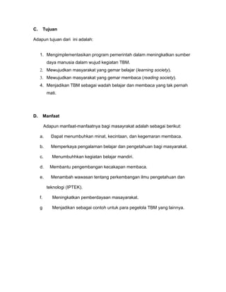 Manajemen tbm | DOC