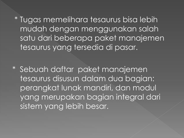 Manajemen tesaurus | PPT