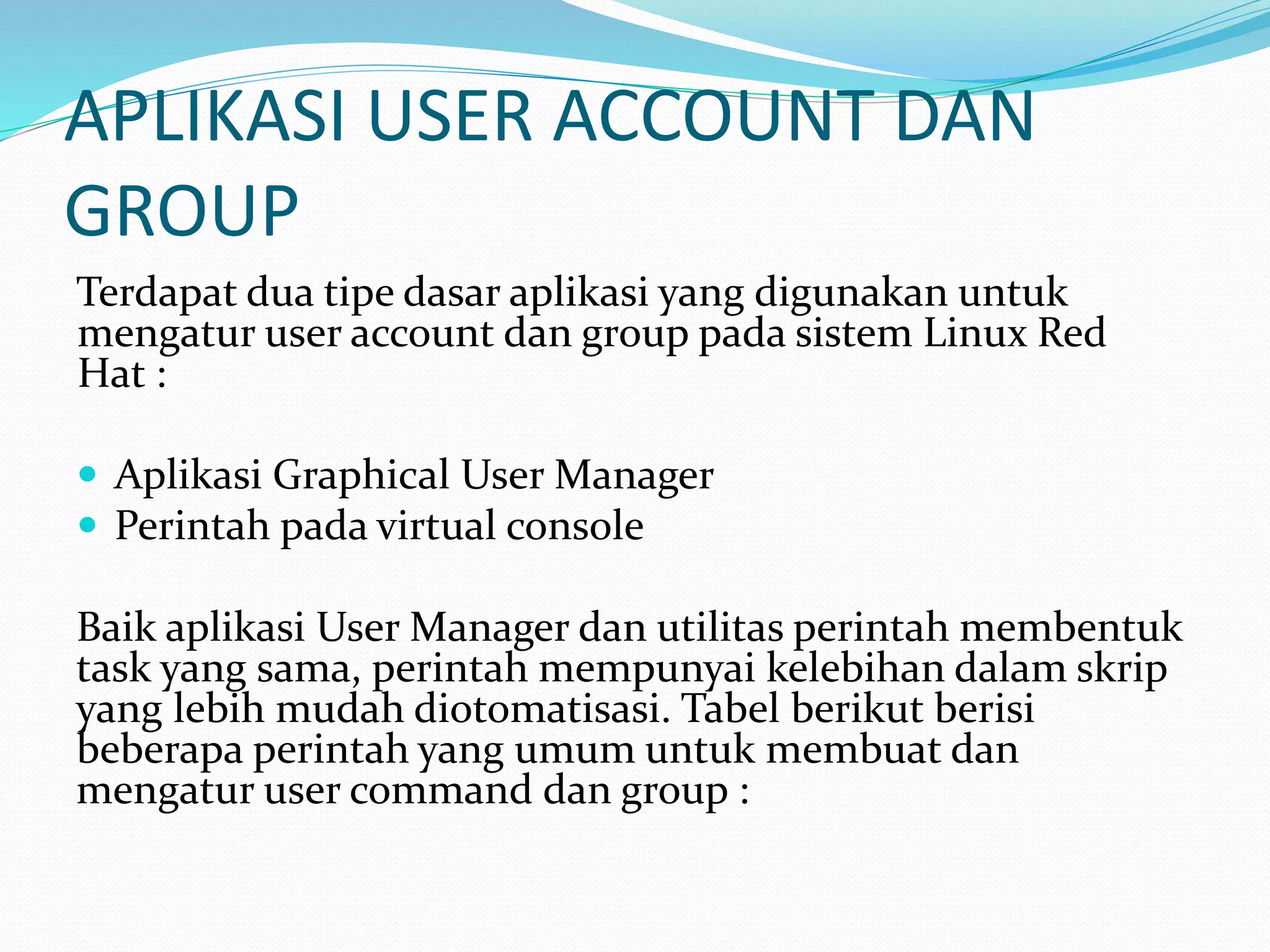 Manajemen user dan group | PPT