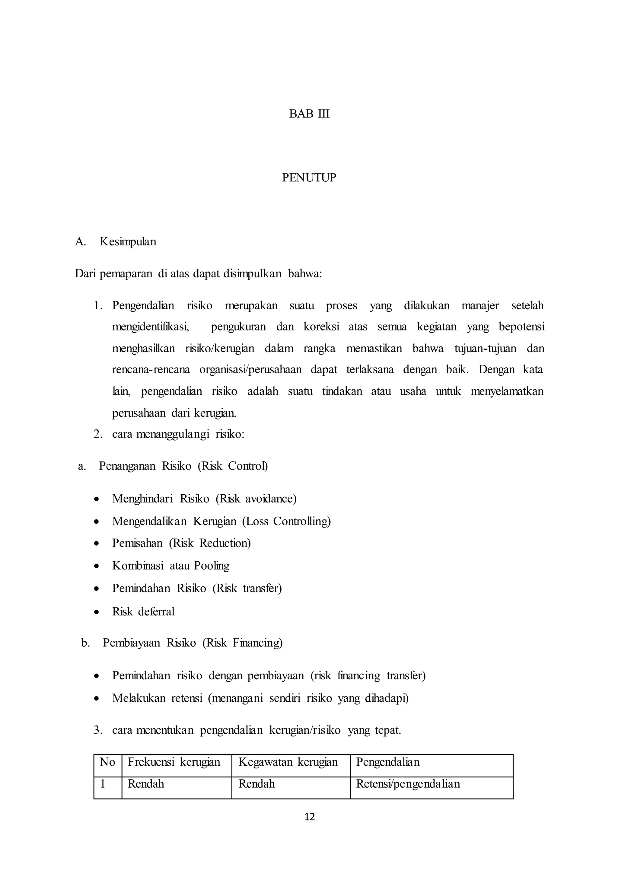 Manajmen resk klp 03 baru | PDF