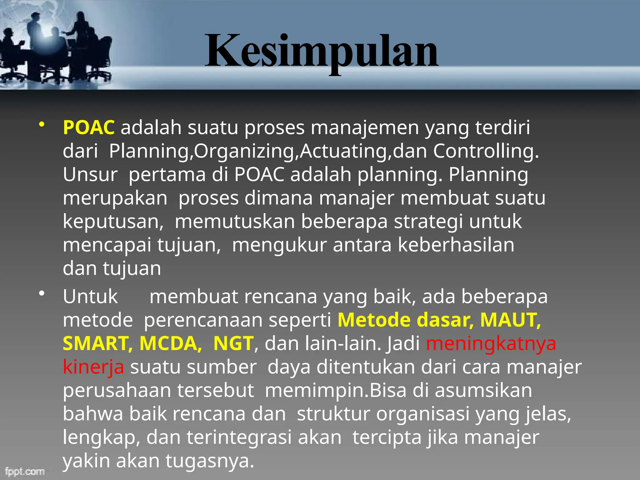 Manajemen Umum Planning (Perencanaan), Organizing (Pengorganisasian ...
