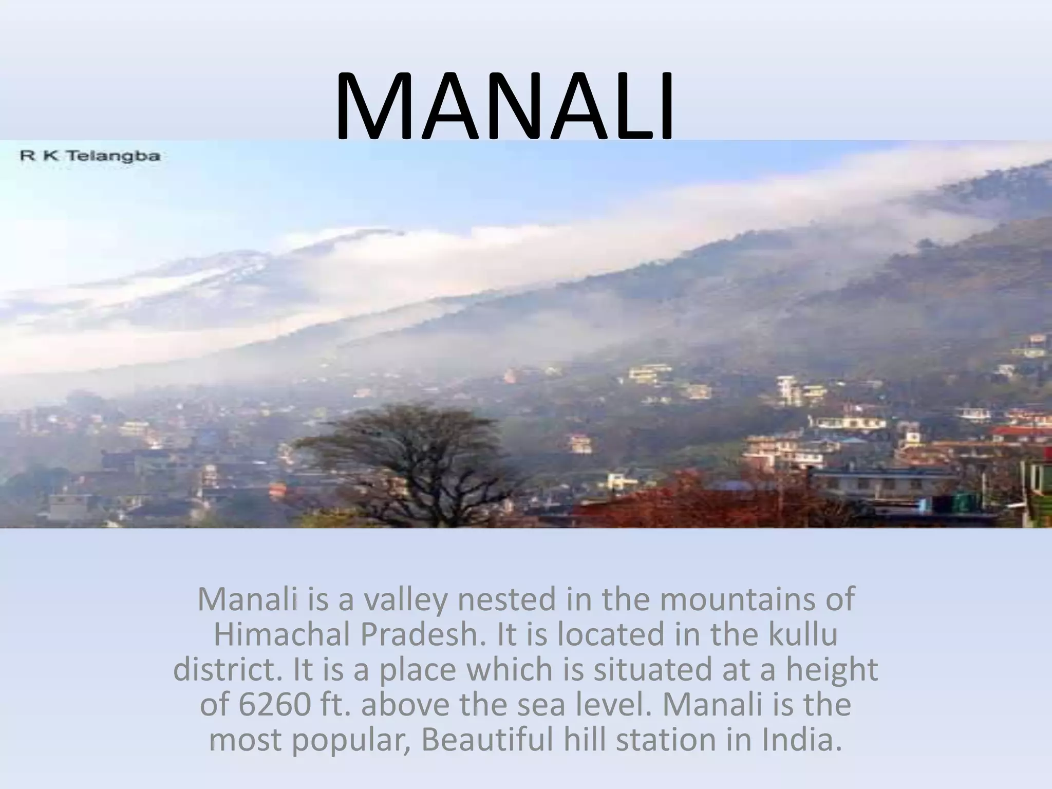 Presentation on Manali | PPTX