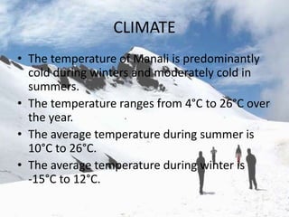 Presentation on Manali | PPTX