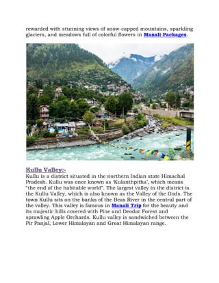 Manali Tour Package | PDF