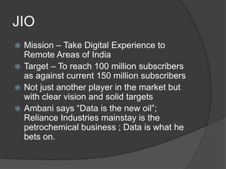 Telecom Market JIO and Airtel | PPTX