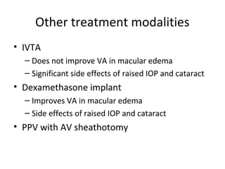 Manangement of Retinal Vein Occlusion | PPT