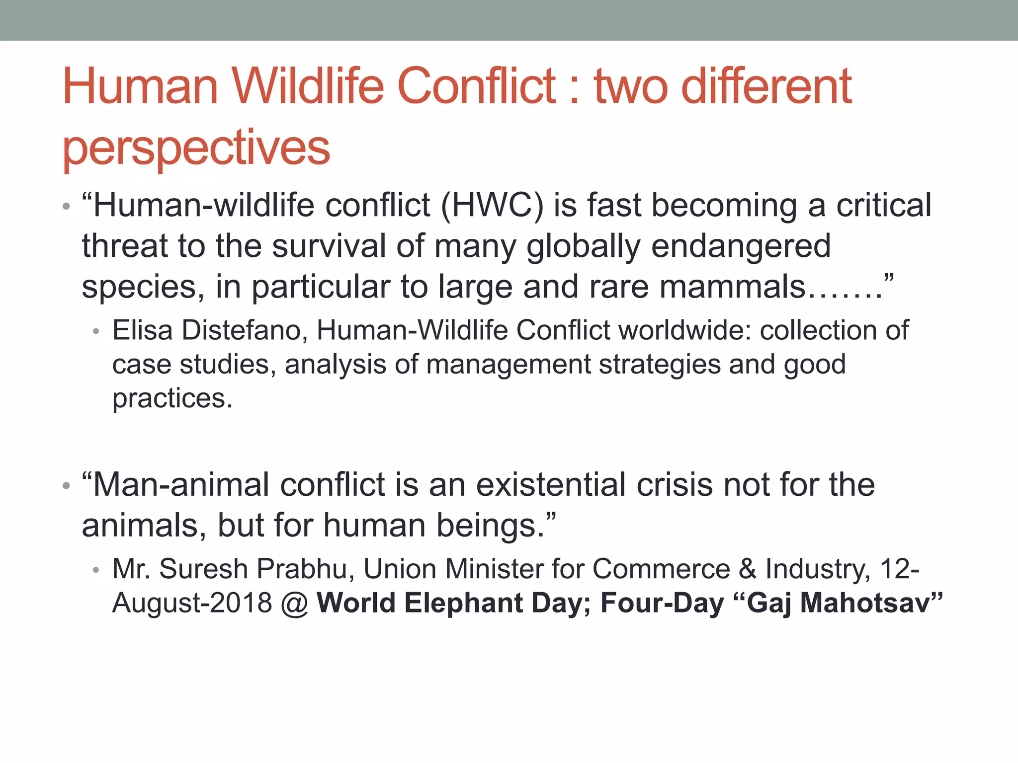 Man animal conflict management in Anamalai Tiger Reserve avichal | PPTX