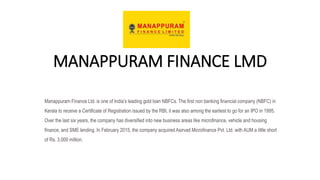 Manappuram finance lmd | PPTX