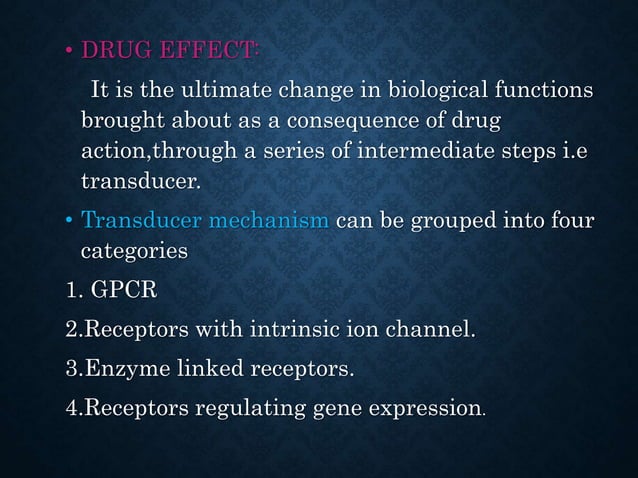 MECHANISM OF ACTION OF DRUGS | PPTX | Chemistry | Science