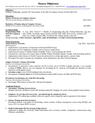 Manasa dresume | PDF