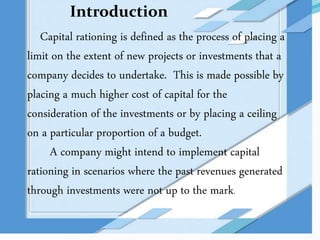 Capital rationing - Meaning, Types and Problems of Project Selection ...