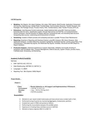 Manas IBM SAP BW | PDF