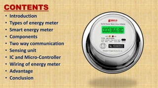 Seminar presentation on Smart Energy Meter | PPTX