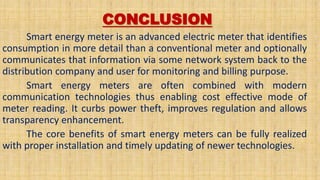 Seminar presentation on Smart Energy Meter | PPTX