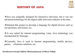 INTRODUCTORY CONCEPTS OF JAVA | PPTX