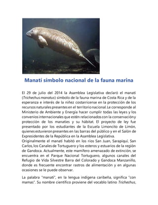 Manatí- símbolo nacional | DOCX