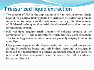 NON THERMAL EXTRACTION OF BIOACTIVE COMPOUNDS | PPT