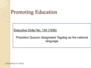 Manayan commonwealth and japanese period | PPTX | Secondary Education ...