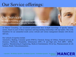 Mancer consulting services | PPT | Management Consulting Industry ...