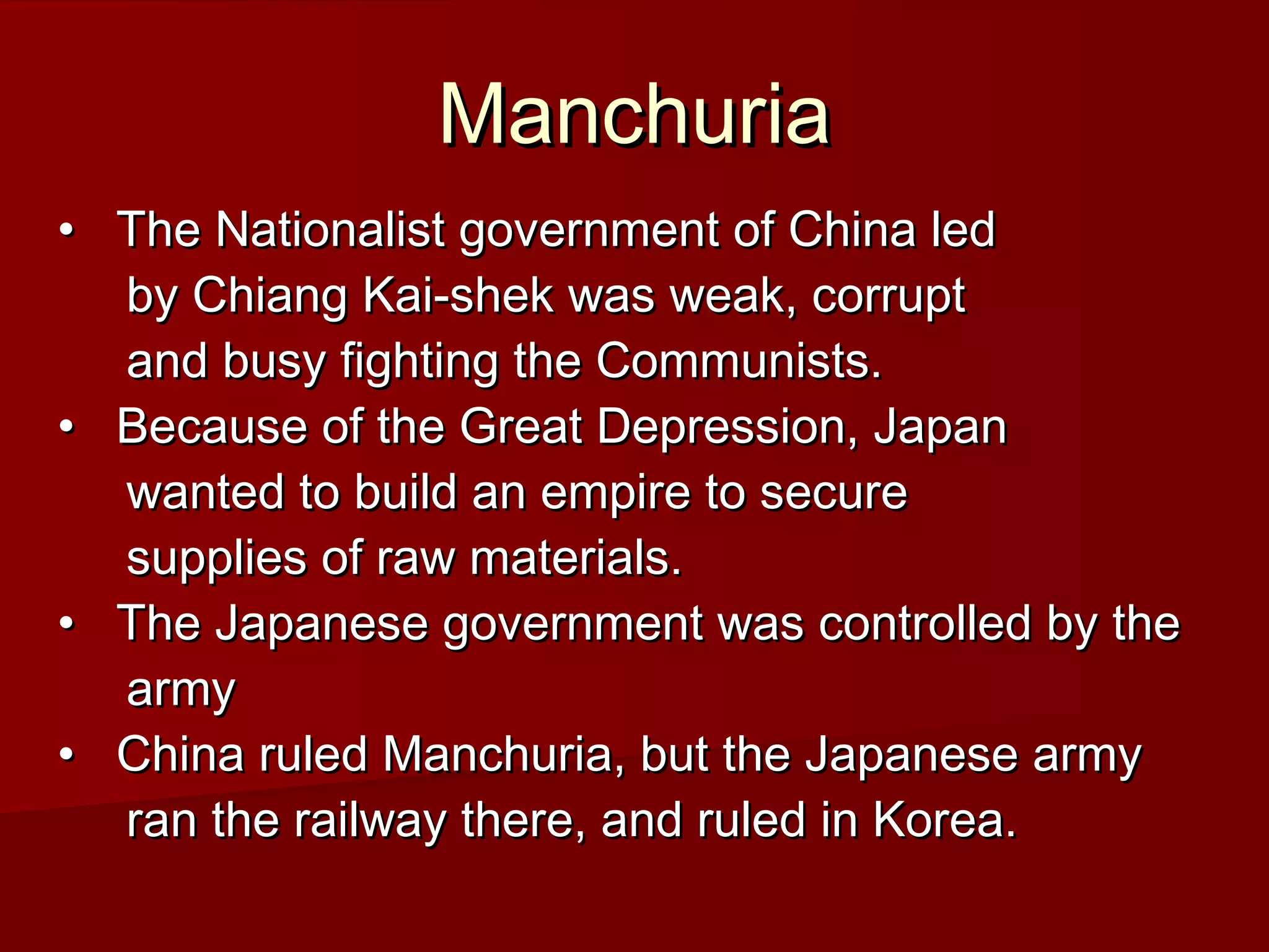 Manchuria IGCSE History | PPT
