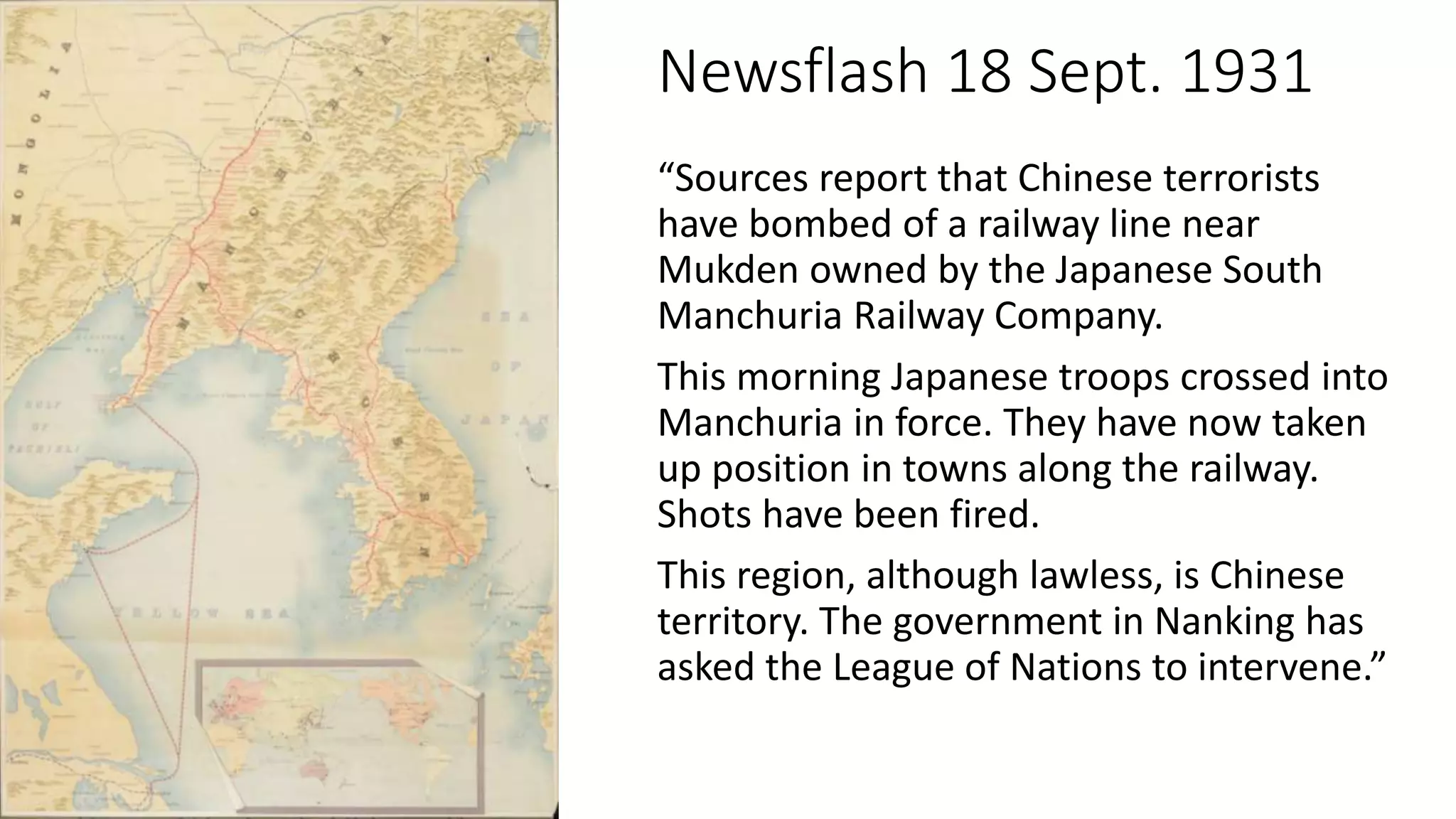 The Manchurian Incidend - LoN Simulation | PPTX | Death, Injury, or ...