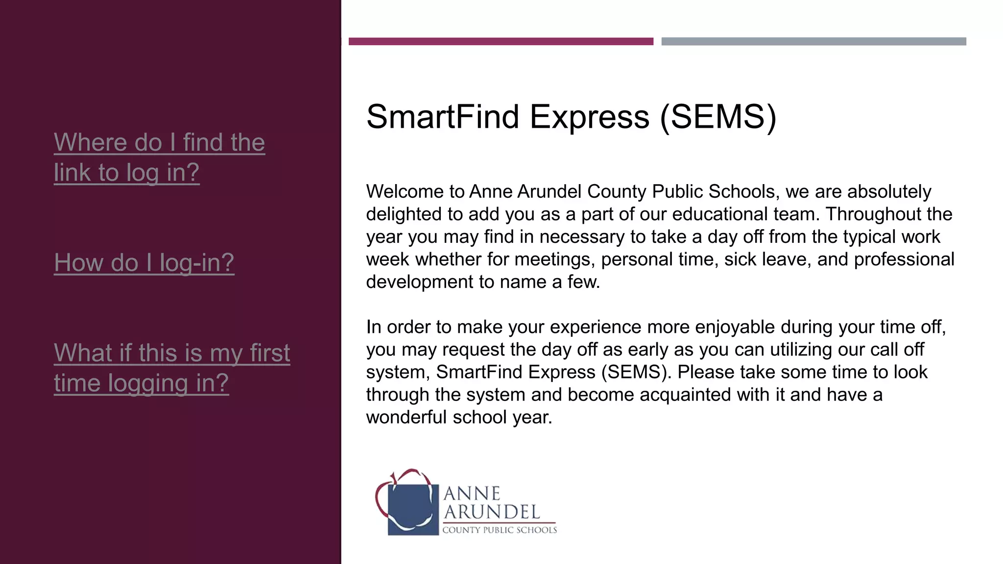 AACPS SEMS Ask System | PPTX