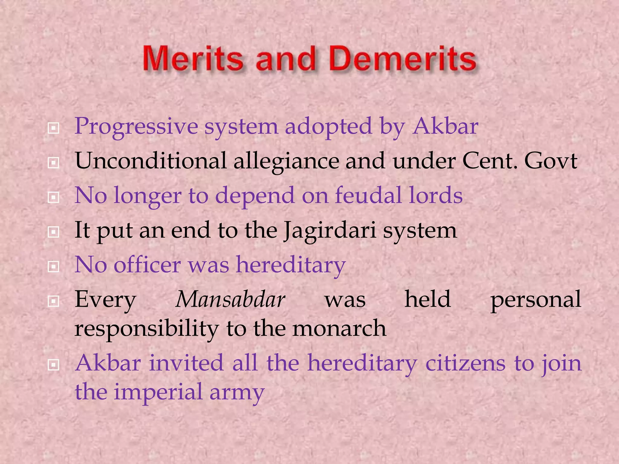 Mughals and Mandabdari System | PPTX