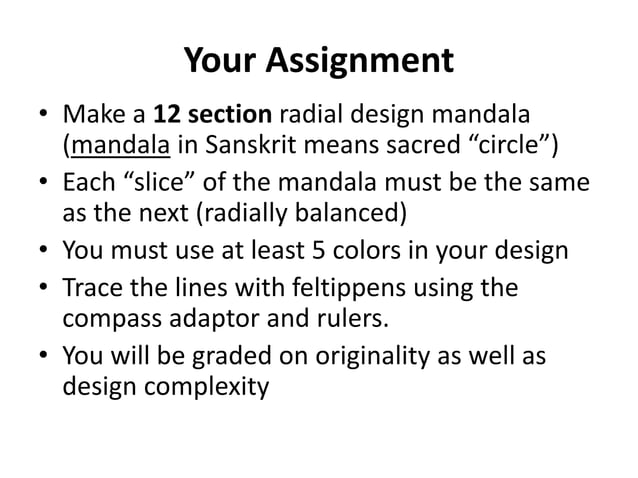 Mandala assignment | PPTX