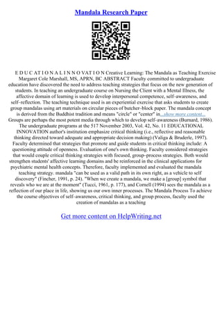 Mandala Essay Examples | PDF