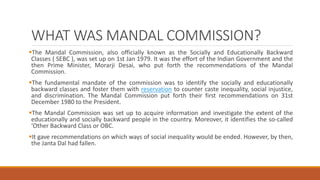 Mandal Commission.pptx | Hinduism | Religion & Spirituality