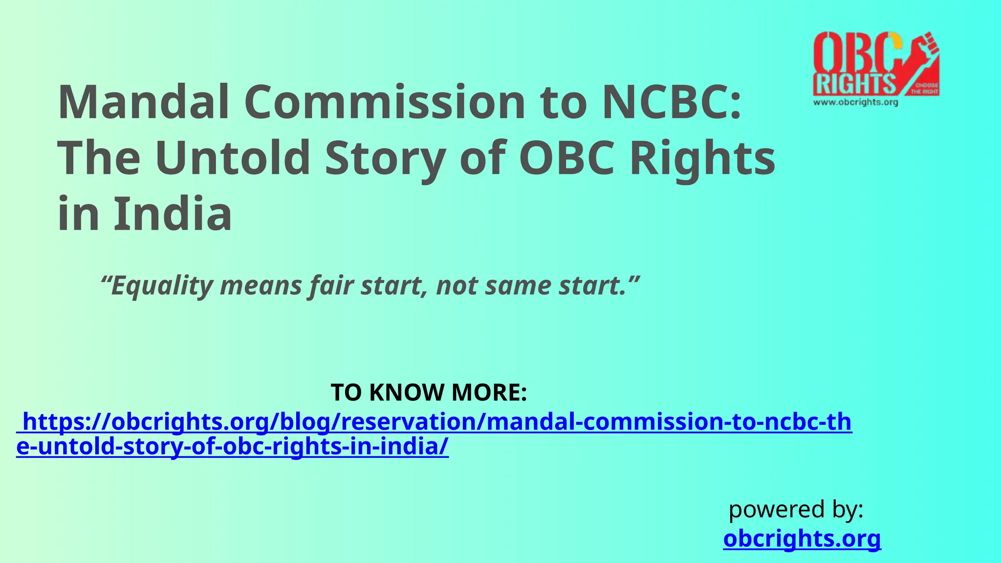 Mandal Commission to NCBC The Untold Story of OBC Rights in India.pptx
