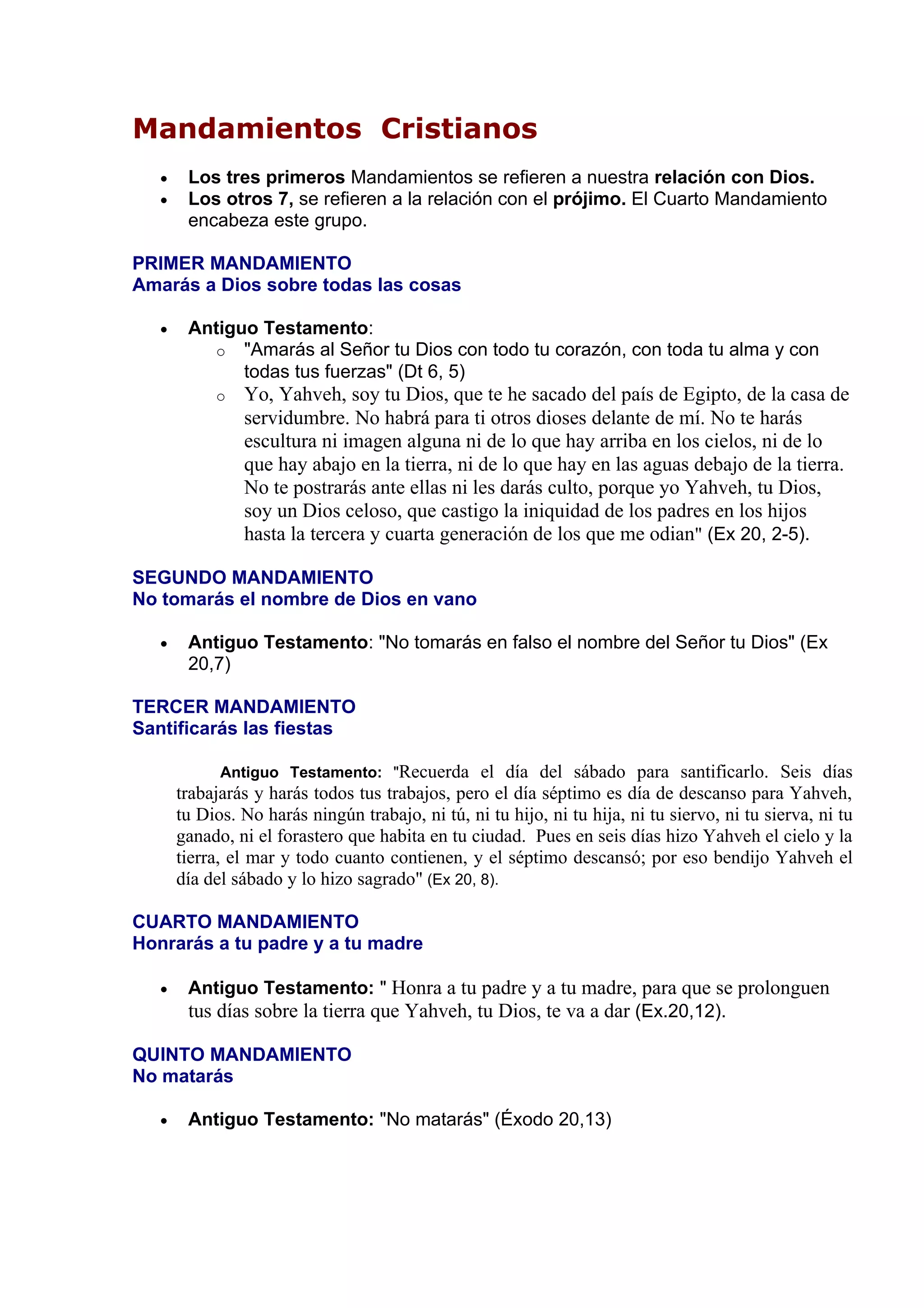 Los 10 mandamientos | PDF