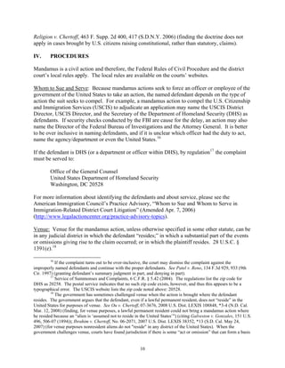 Mandamus actions in immigration avoiding dismissal and proving the case | PDF