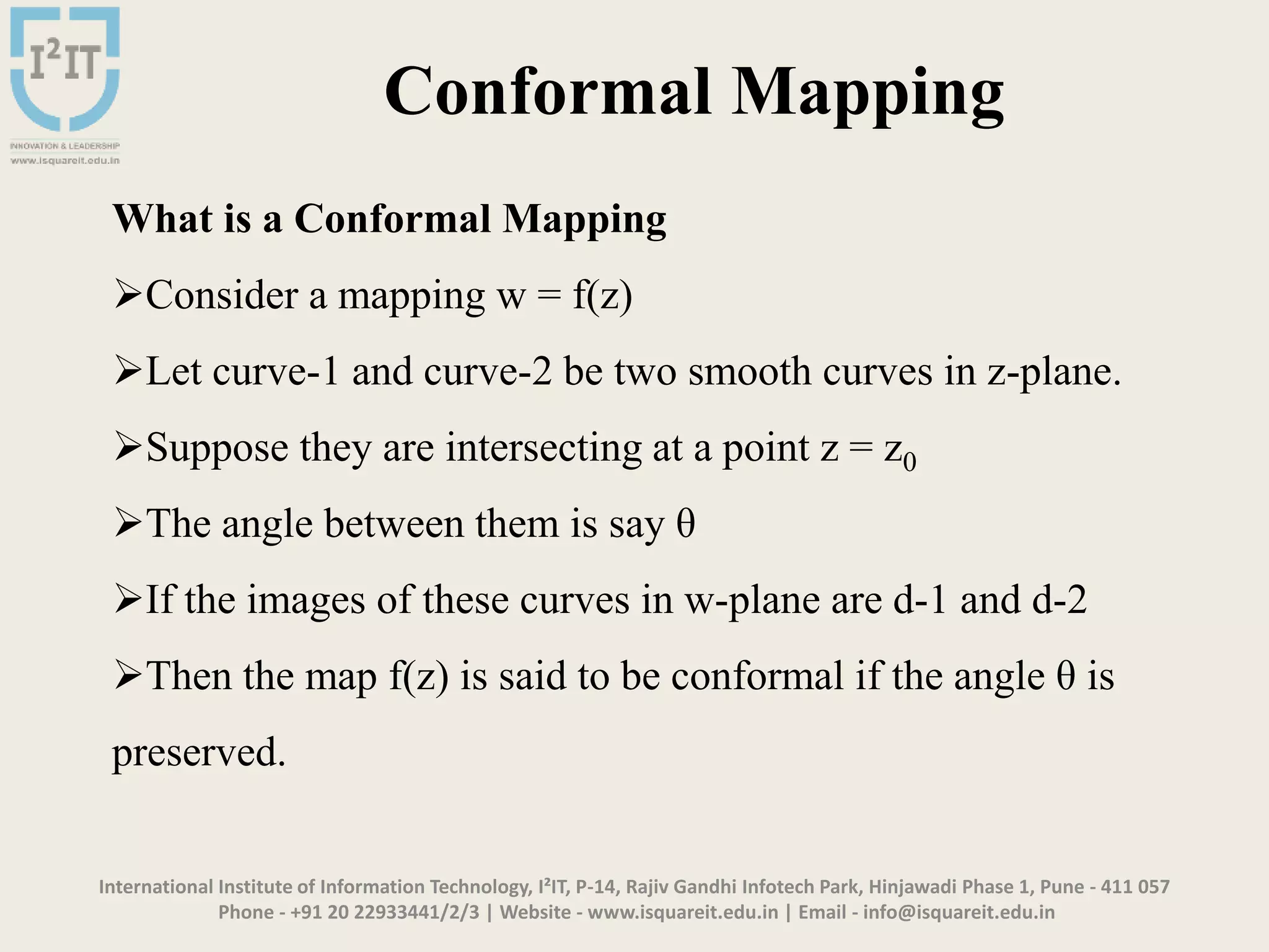 Conformal Mapping Introduction And Examples Ppt