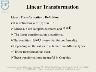 Conformal Mapping - Introduction & Examples | PPTX