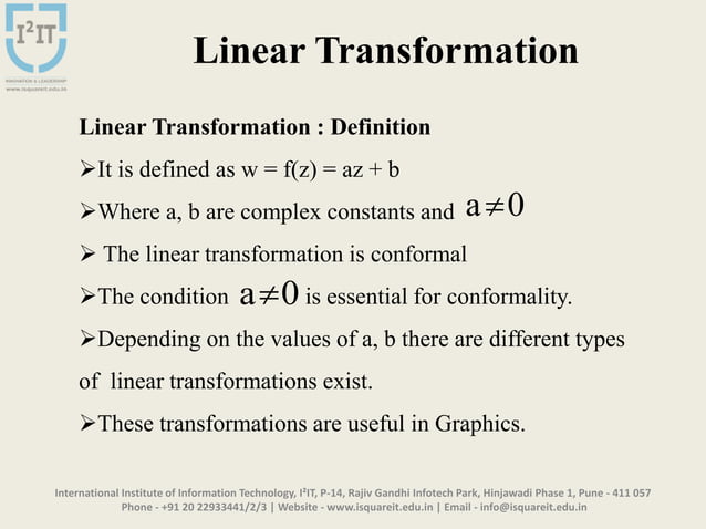 Conformal Mapping - Introduction & Examples | PPTX