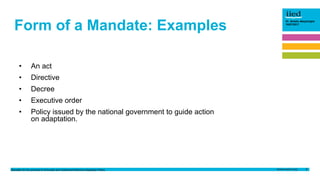 Mandate for the process to formulate and implement National Adaptation ...