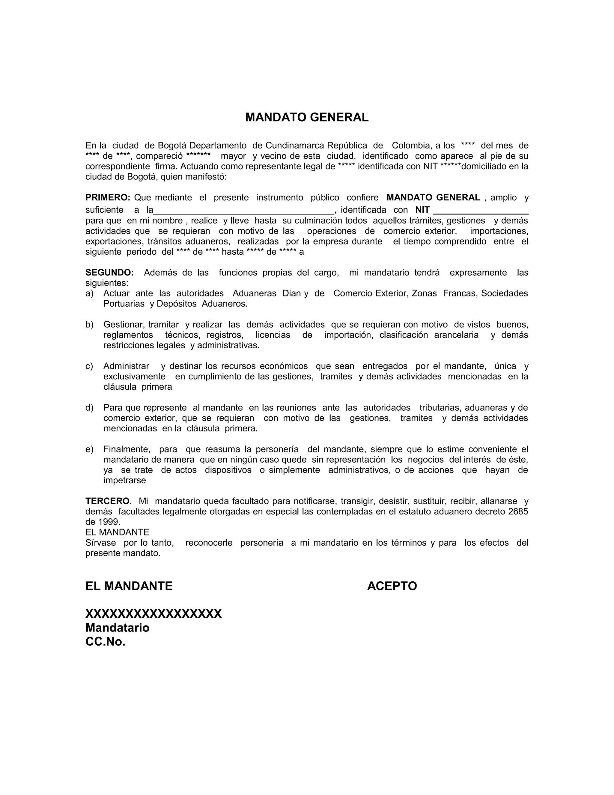 Mandato general | PDF