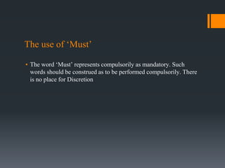 Mandatory and directory provisions | PPTX