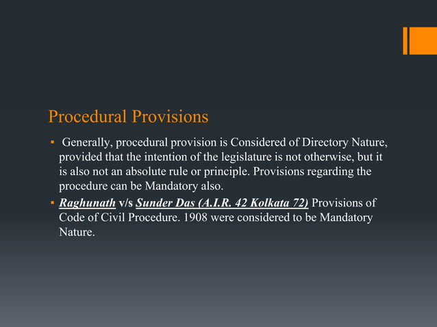 Mandatory and directory provisions | PPTX | Law
