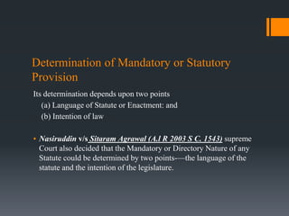 Mandatory and directory provisions | PPTX