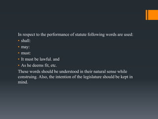 Mandatory and directory provisions | PPTX