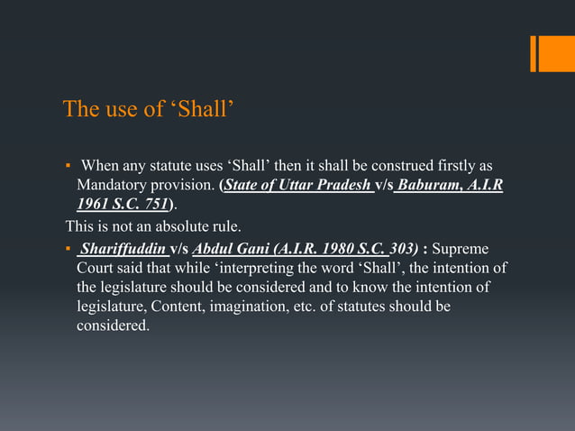Mandatory and directory provisions | PPTX | Law