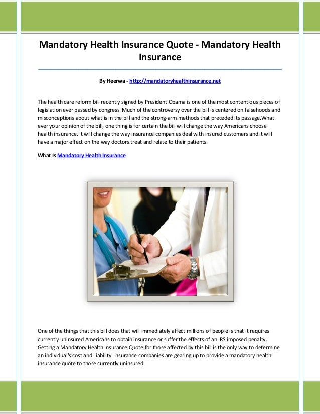 Is Health Insurance Mandatory - emsekflol.com