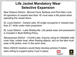 Mandatory life jacket wear on usace lakes in ms - 2018 LJA Annual ...
