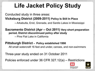 Mandatory life jacket wear on usace lakes in ms - 2018 LJA Annual ...