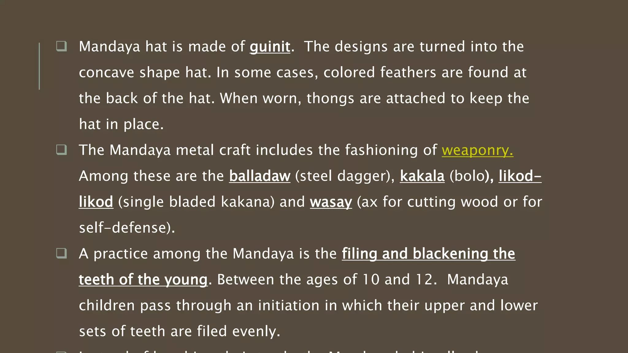 Mandaya Ethnic Tribe | PPT