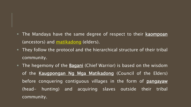 Mandaya Ethnic Tribe | PPT