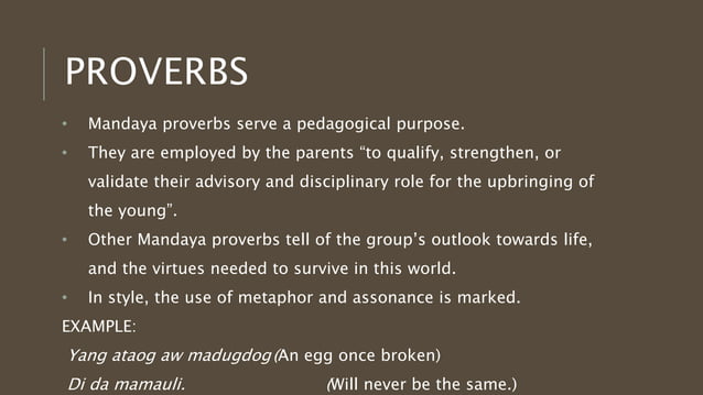 Mandaya Ethnic Tribe | PPT